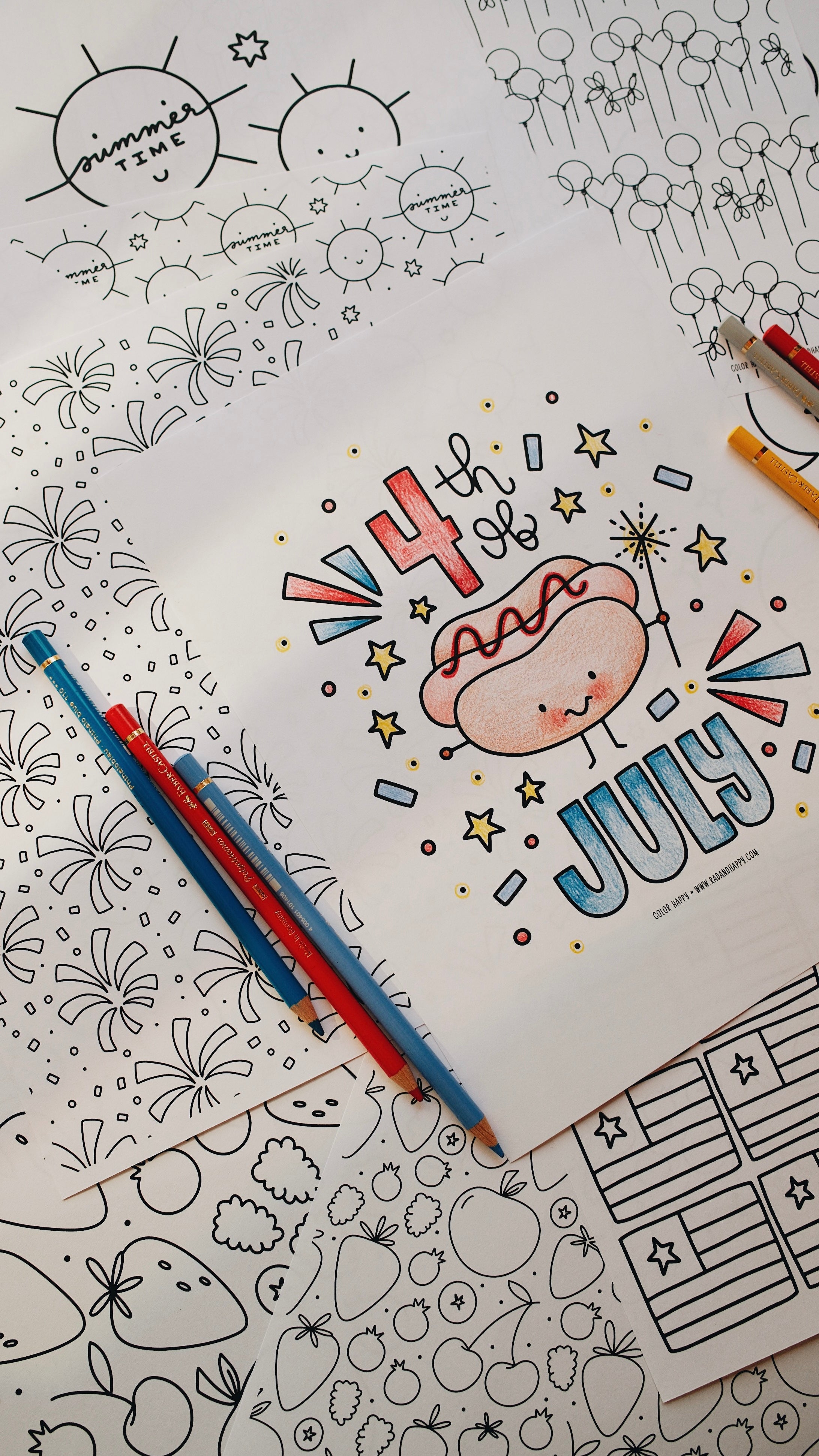 Color Happy | Monthly digital coloring page downloads – Rad & Happy