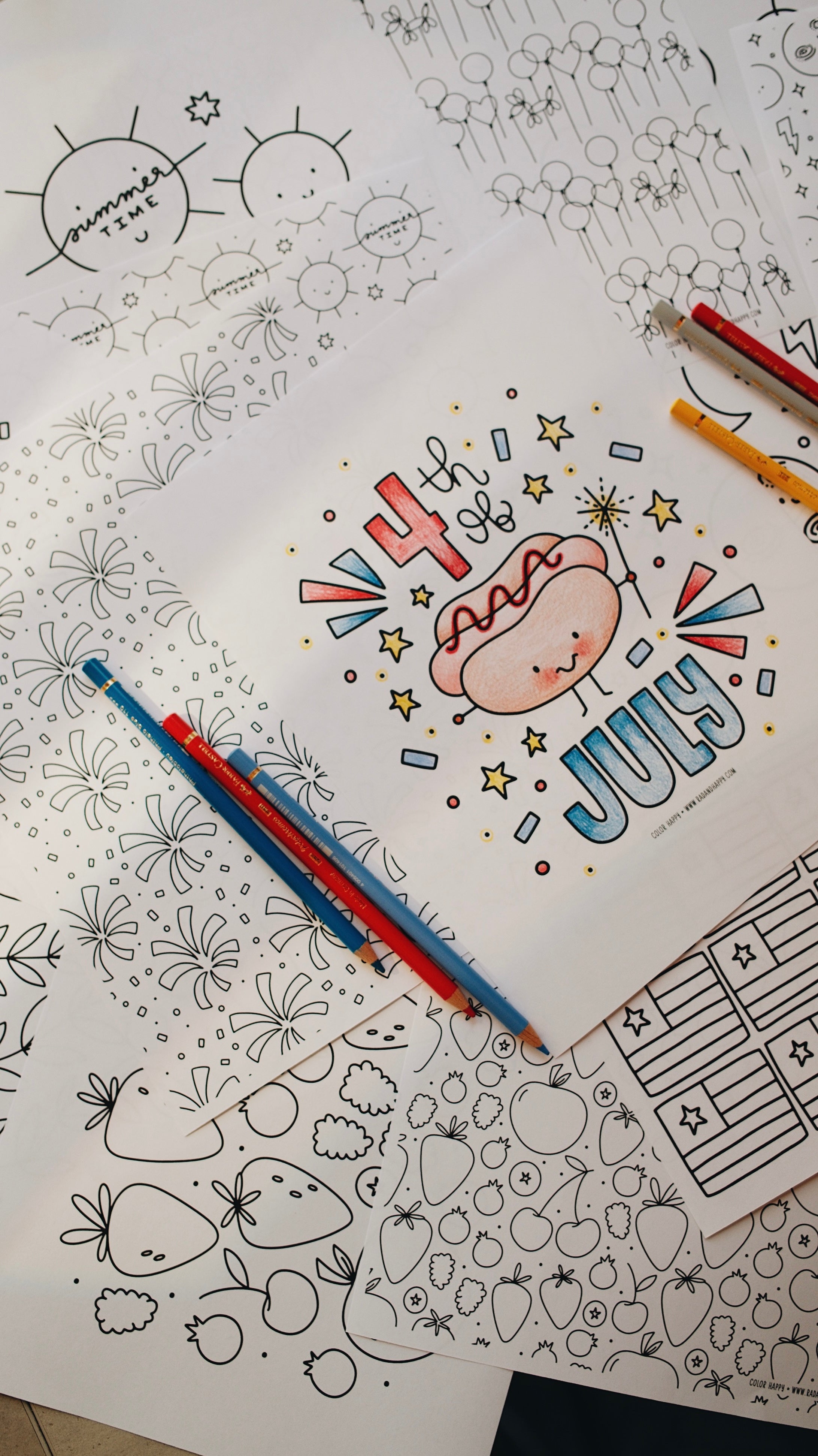 Color Happy | Monthly digital coloring page downloads – Rad & Happy