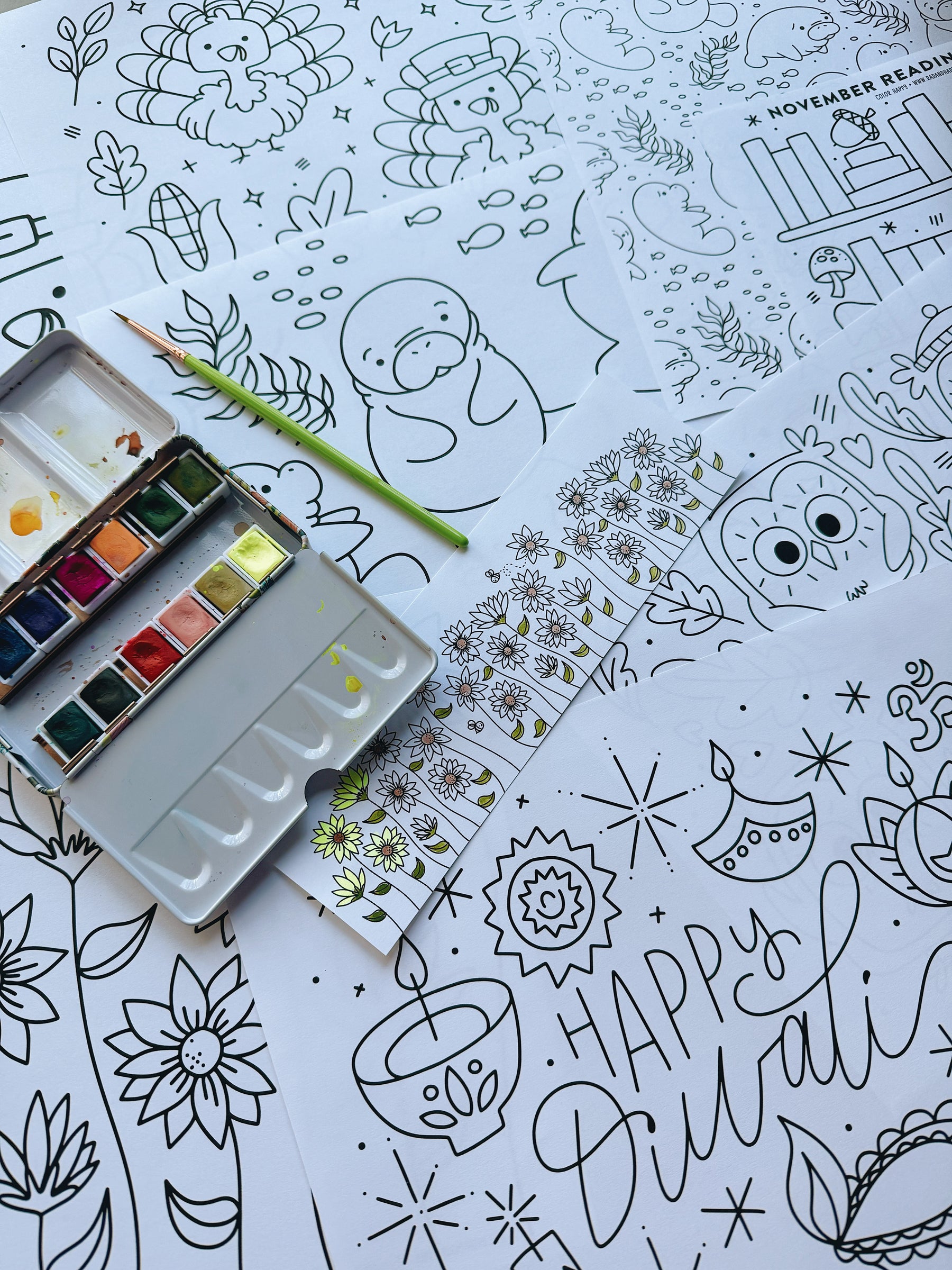 Color Happy | Monthly digital coloring page downloads – Rad & Happy