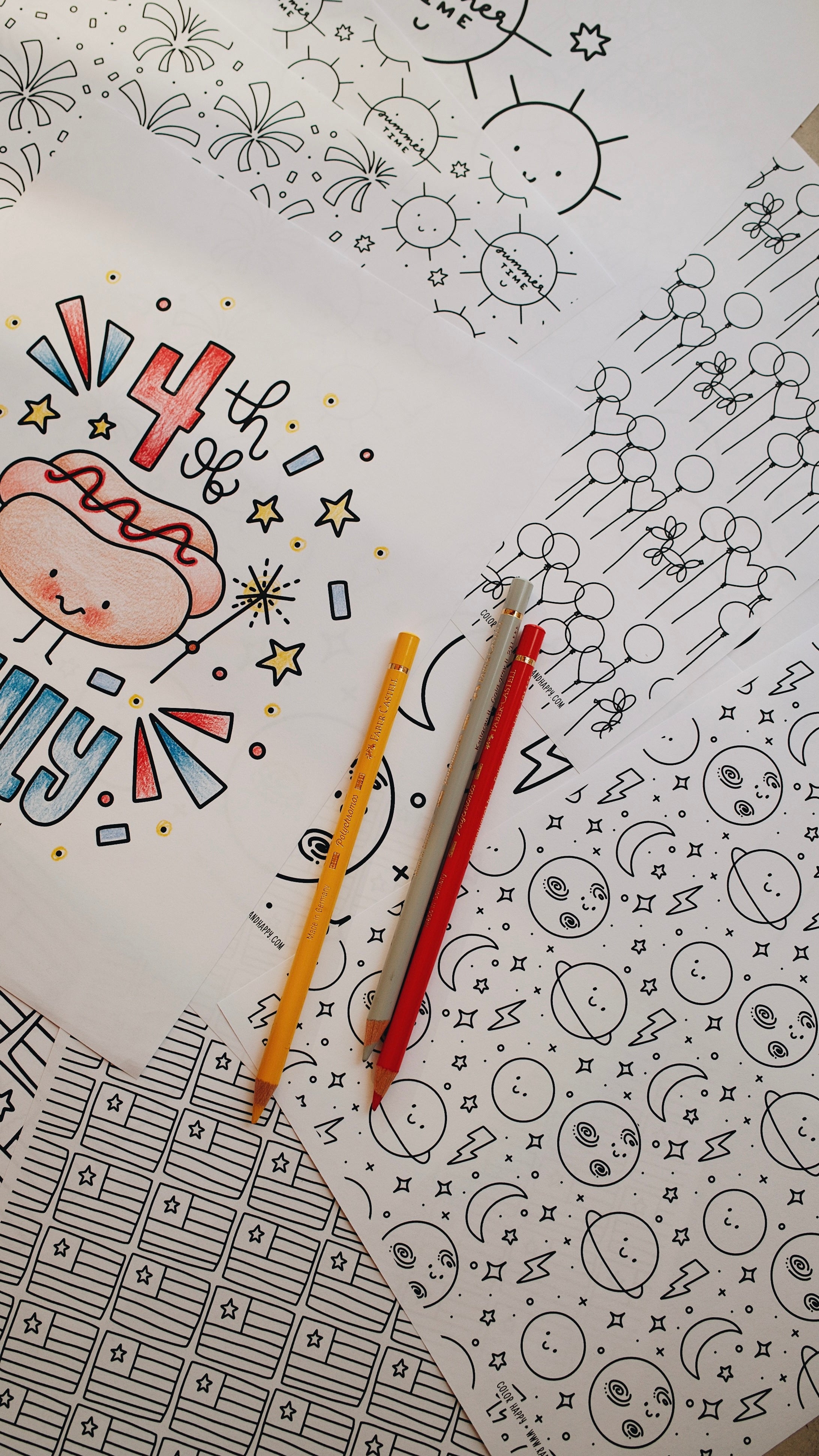 Color Happy | Monthly digital coloring page downloads – Rad & Happy