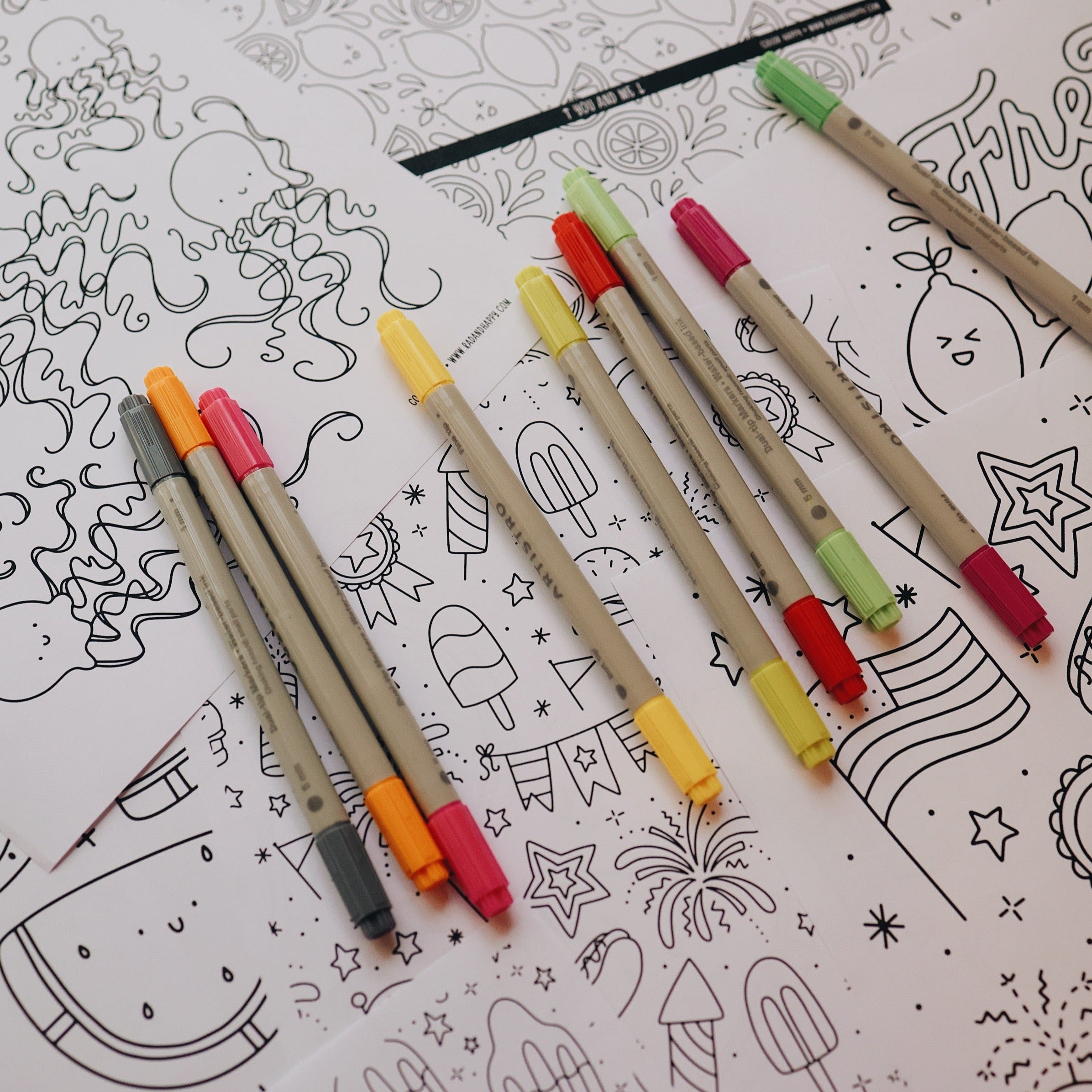 Color Happy | Monthly digital coloring page downloads – Rad & Happy