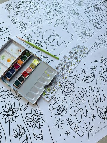 Color Happy | Monthly digital coloring page downloads – Rad & Happy