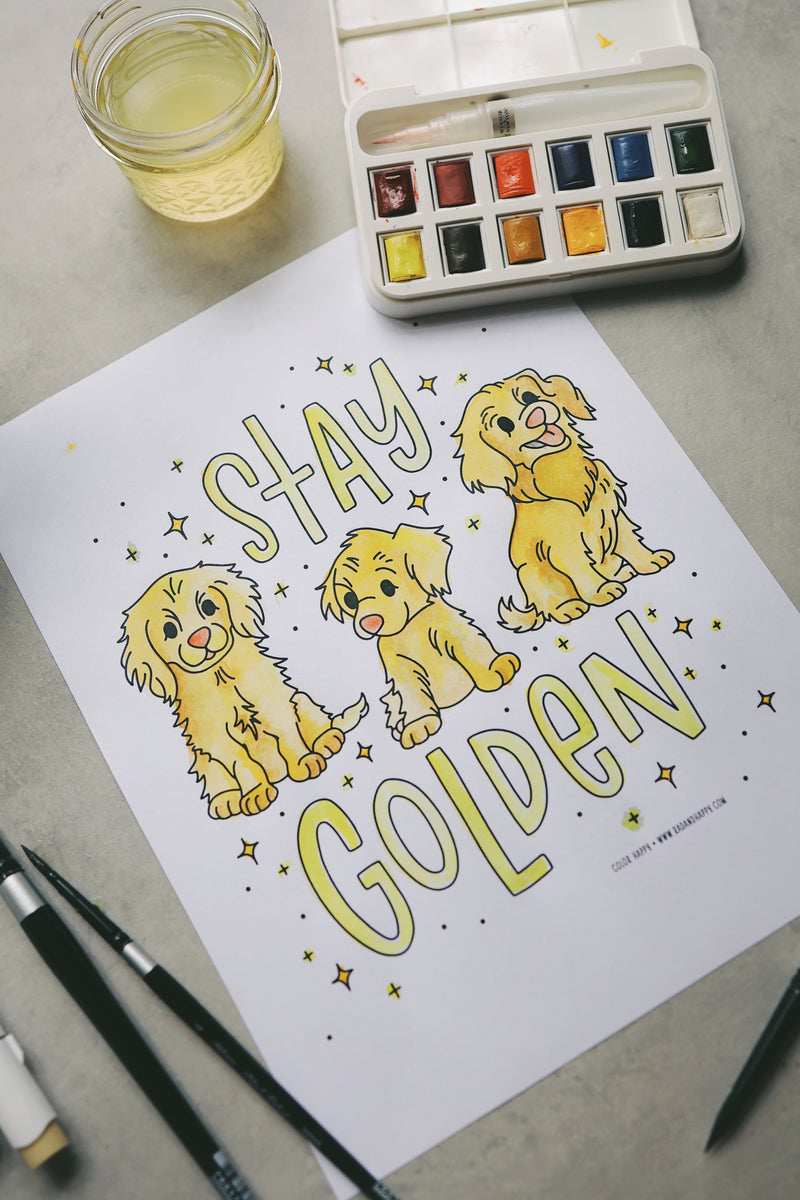 Color Happy | Monthly digital coloring page downloads – Rad & Happy